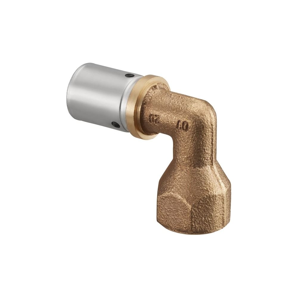 Прессовый угольник-переход Oventrop Cofit P, В, 20 x 2,5 x 3/4", бронза ...