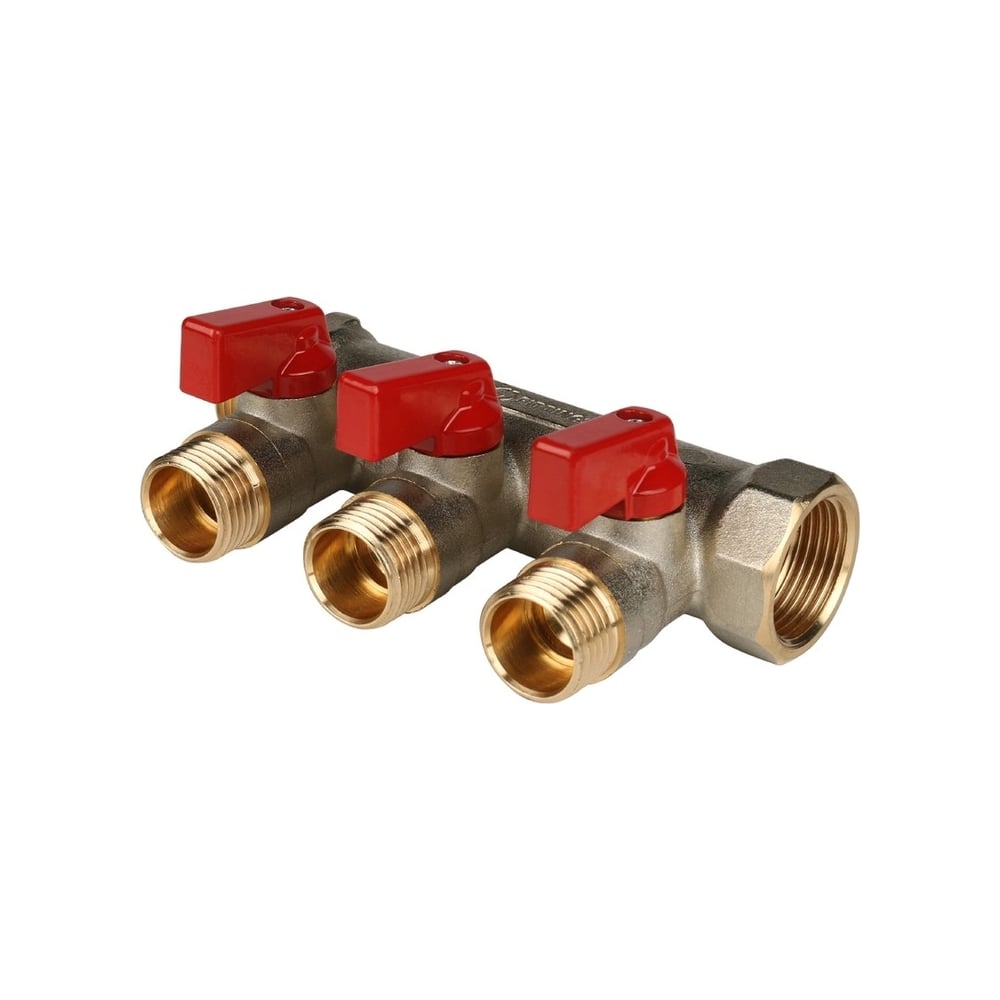 Коллектор с шаровыми кранами STOUT 3/4, 3 отвода 1/2 SMB 6200 341203 ...