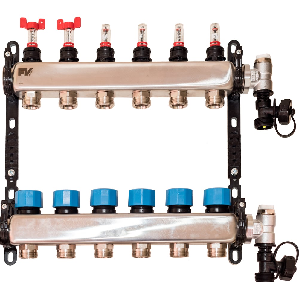 Коллекторная группа FV-Plast a.s. нерж.сталь 1"х3/4" на 3 выхода с ...