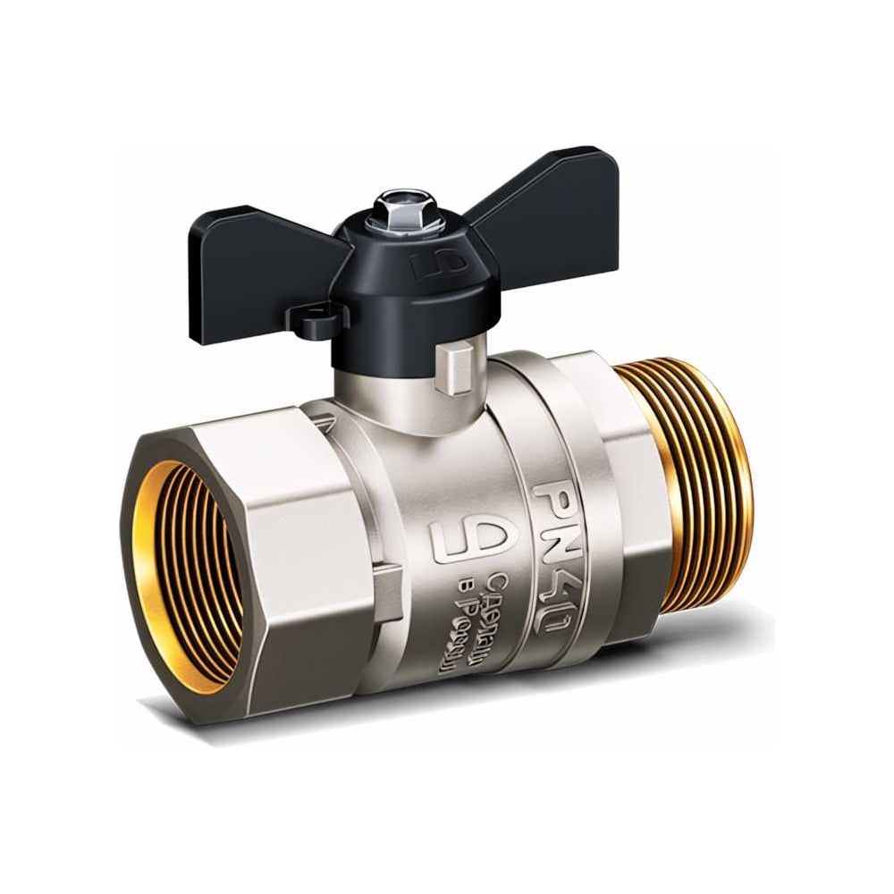 Шаровой кран LD Pride 47.20.B-Н.Б латунный, внутренняя/наружная резьба, ручка-бабочка, 3/4" LD ...