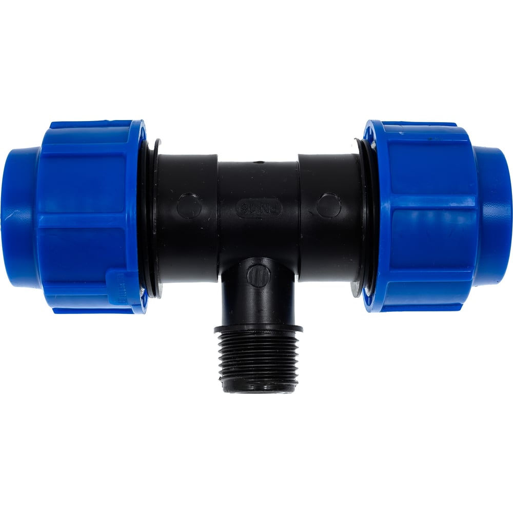 Тройник компрессионный для полиэтиленовых труб LAMMIN наружная резьба ...