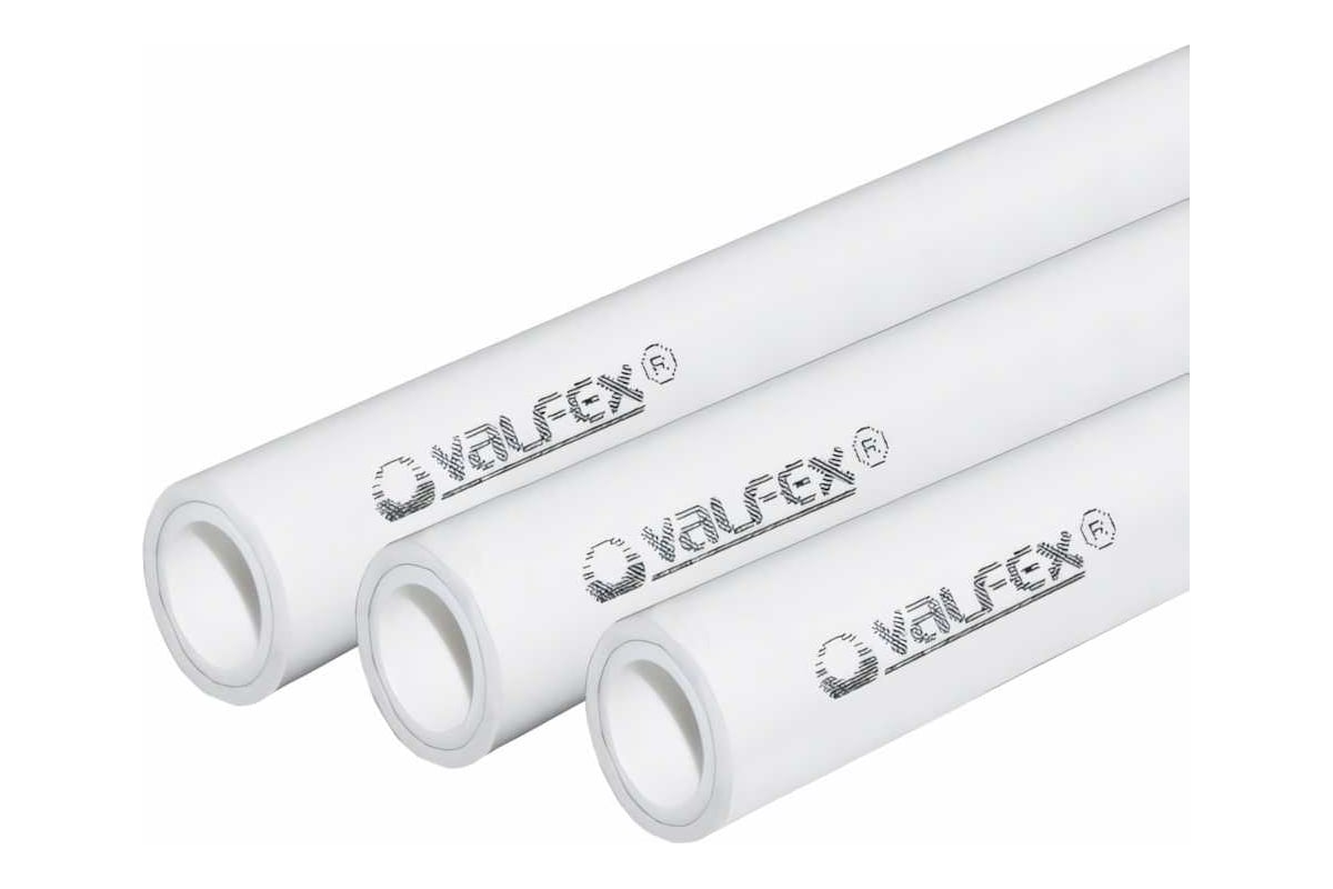 Труба VALFEX PP-R белая, армированная алюминием, 20х3.4 мм, 2 м, Т 90°С Ру25 SDR6 101040202 033 ...
