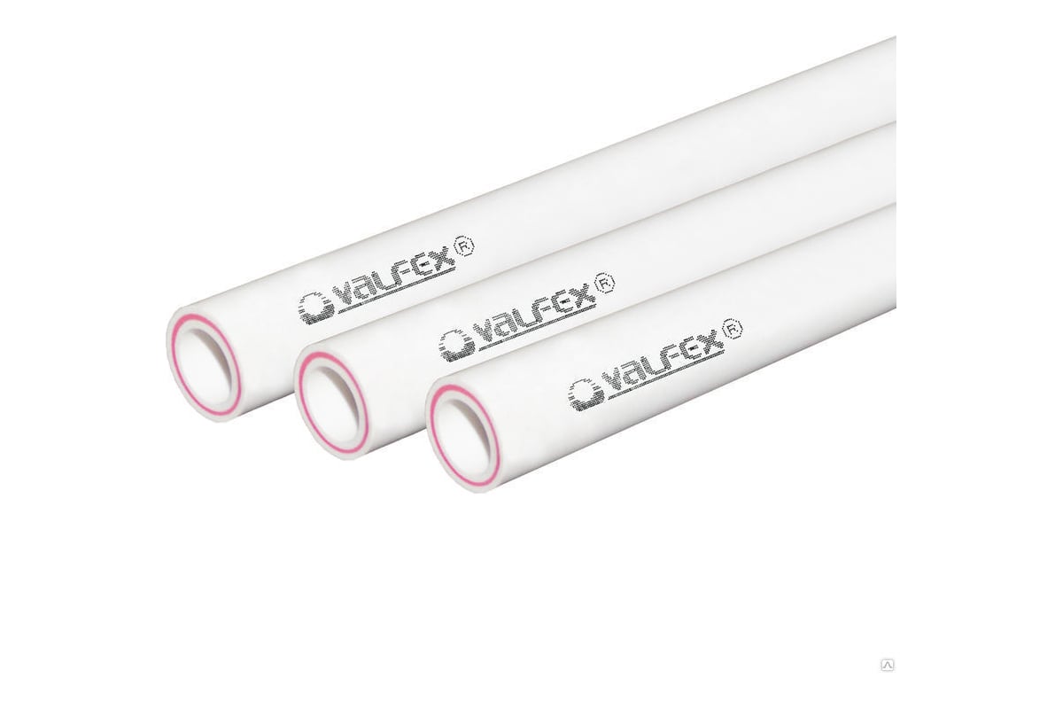 Труба VALFEX PP-R белая, армированная стекловолокном, Дн 50х6.8 Ру 20, SDR7,4 90 С, 4 м 10105050 ...