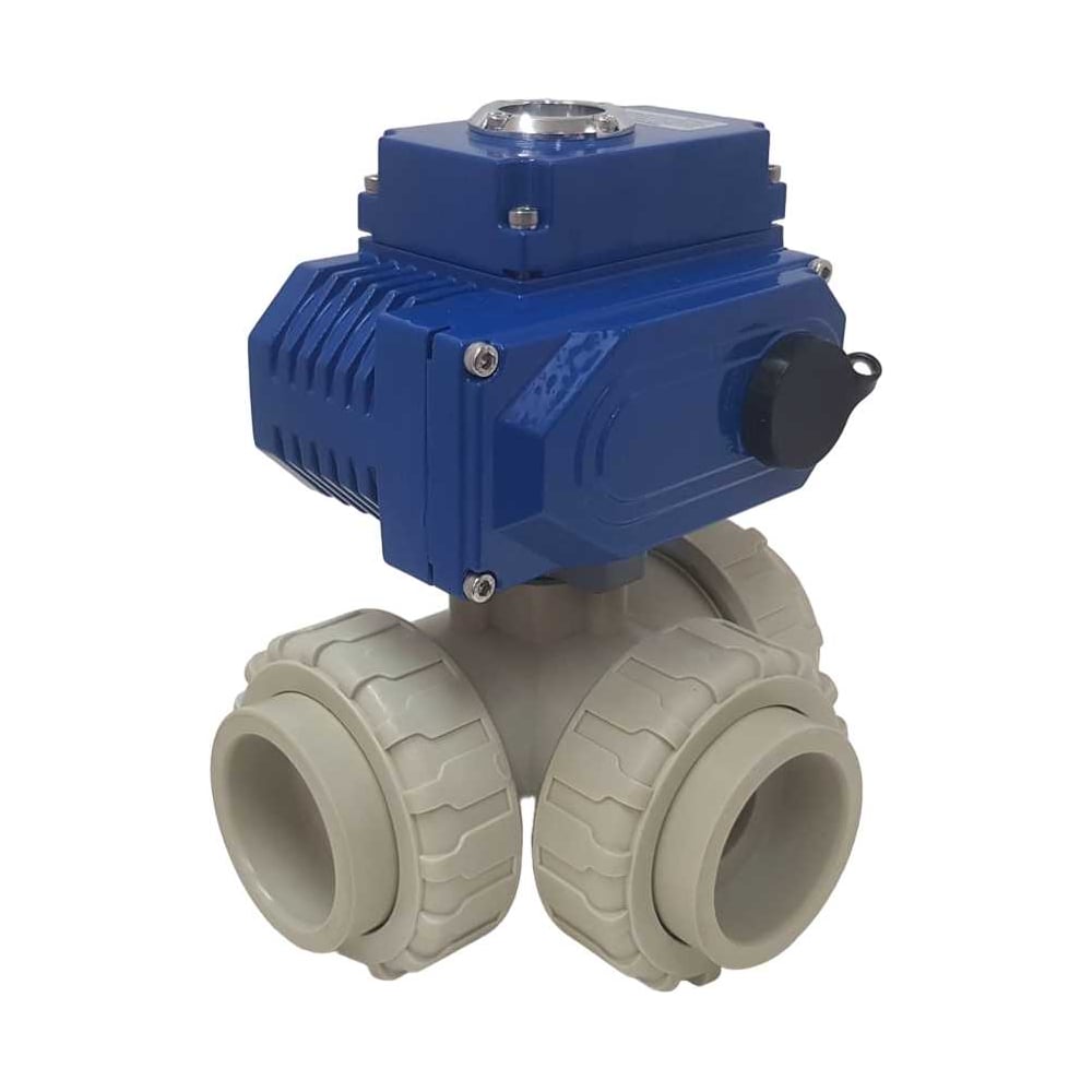 Трехходовой полипропиленовый шаровый кран TECHNO 3040PP-NP50DF230V DN40 ...