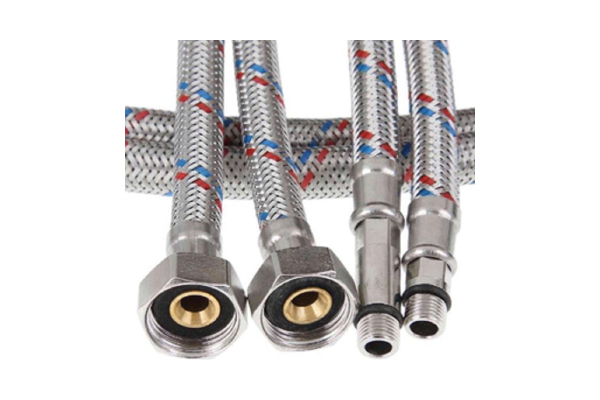 Гибкая подводка для смесителя GRIALE пара, 1/2"/М10, гайкаи-штуцер, 100 ...