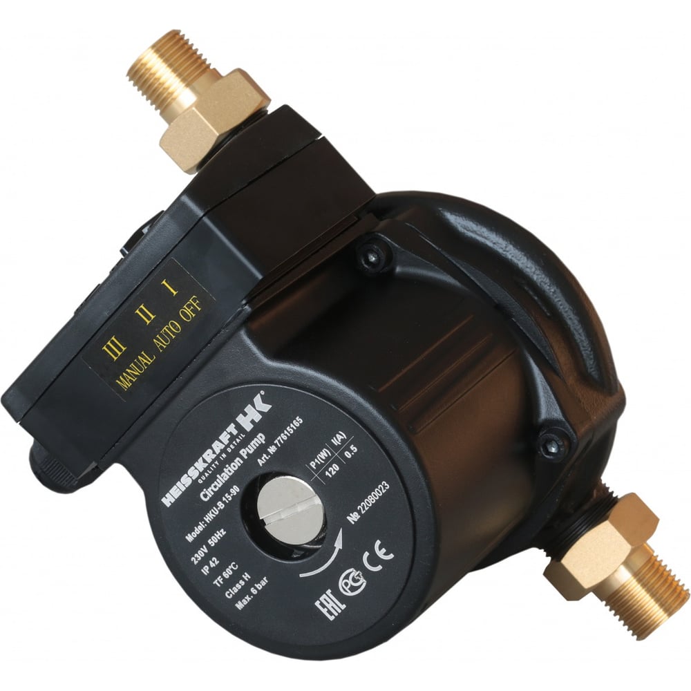Насос Heisskraft HKU-B 15-90, 1x230 В, G 3/4", PN 10, 160 мм, кабель 1.5 м с вилкой 77615165 ...