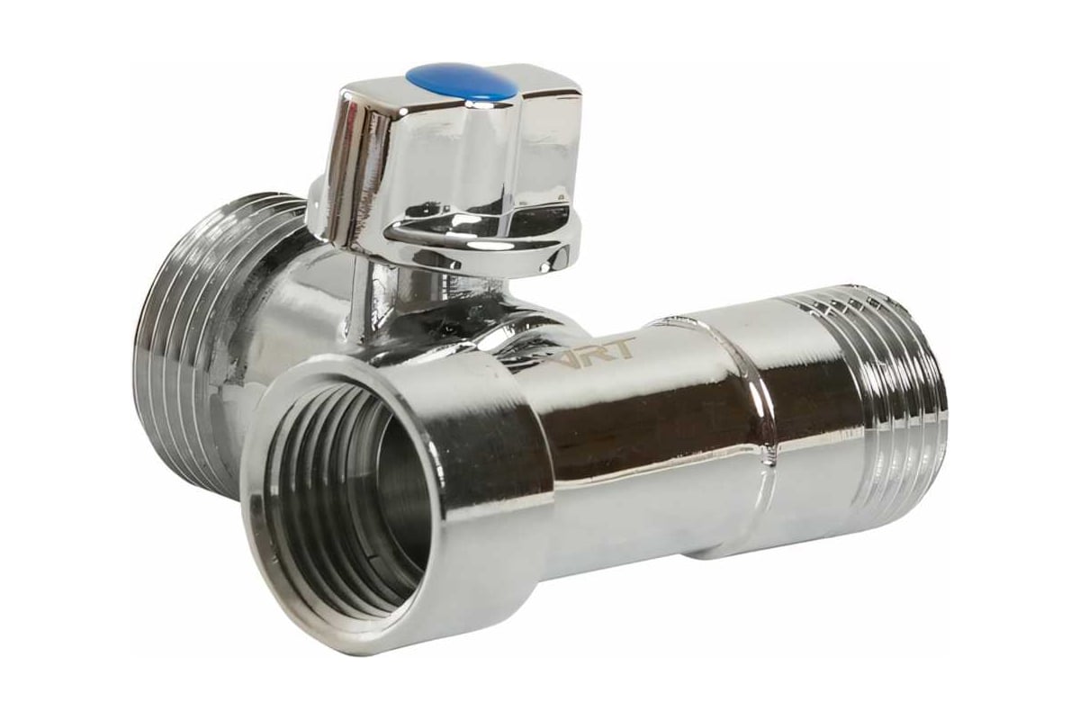 Кран 3-проходной шаровой VRT для стиральной машины 1/2''-3/4''-1/2'' вн ...