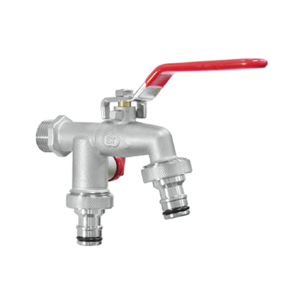 Кран водоразборный SanTrade ST SF-901234 1/2 с двумя выходами для ...