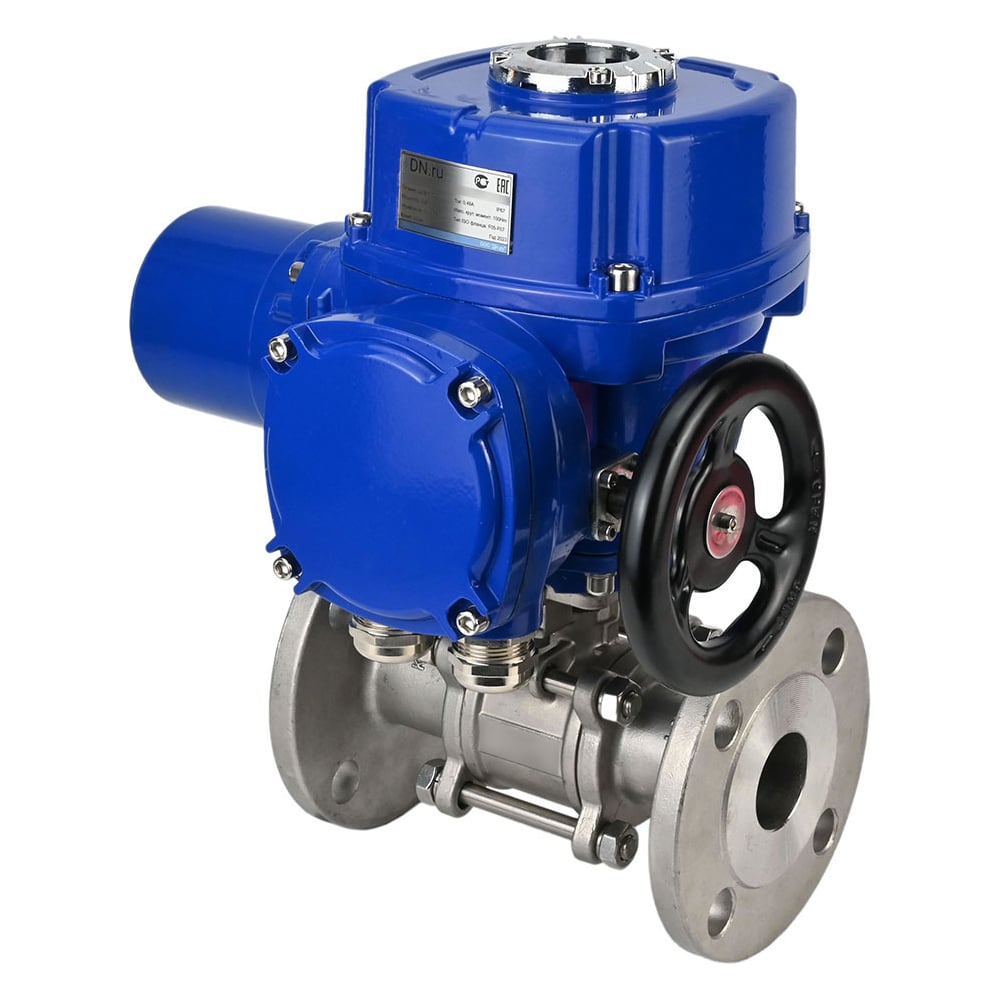 Шаровой кран DN.ru КШФПТ-ISO.316.180 Ду80 Ру25 с электроприводом QT-W (M)-020 220В D160-16592 ...