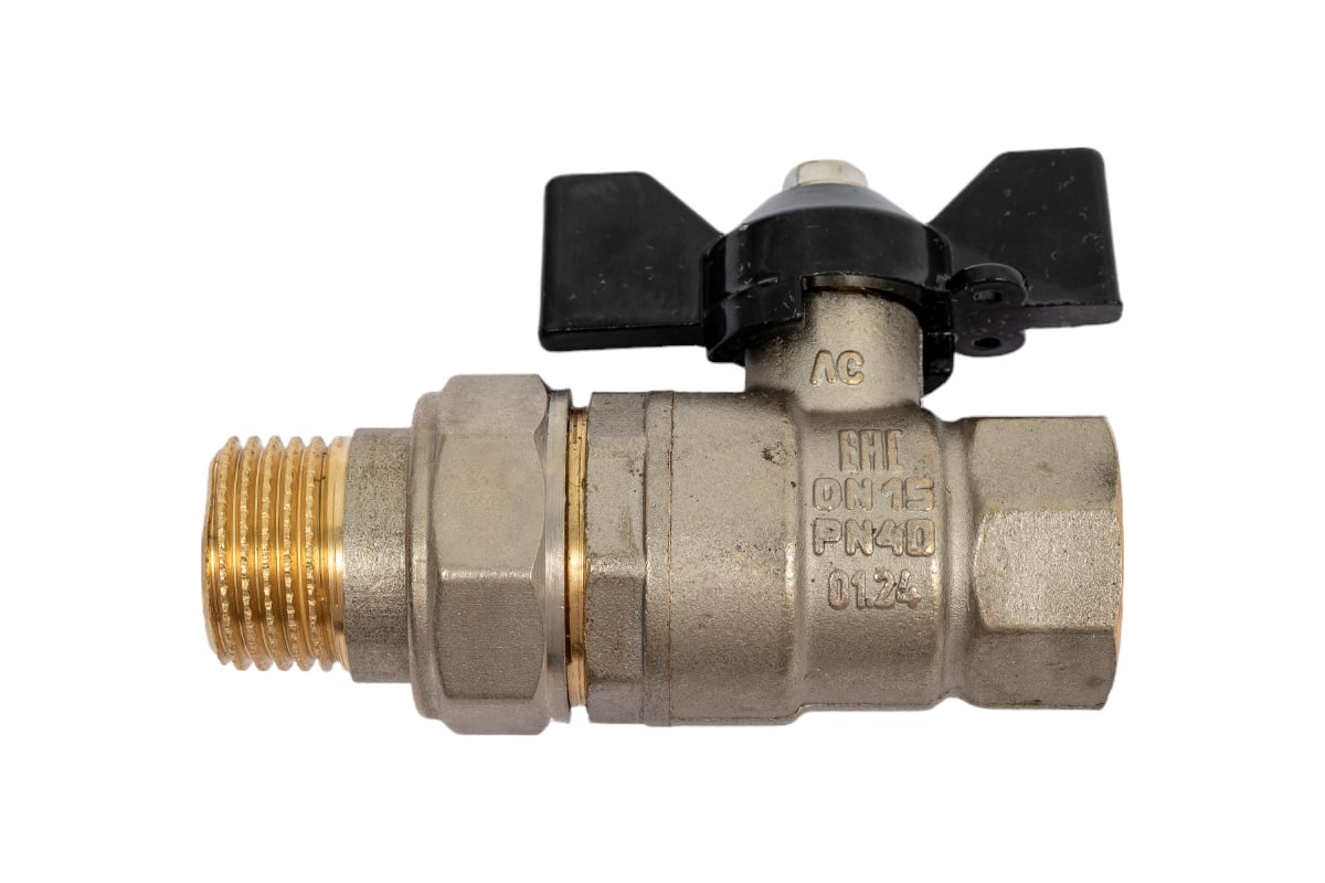 Шаровой кран LD Pride латунь никель Ду 15 Ру40 ВР американка полнопроходной 007-8017 - выгодная ...