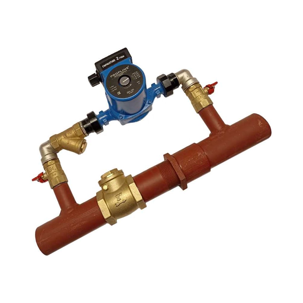 Байпас PROFLINE насос 25/4, комплектуется железом, Ду50, с обратным клапаном, короткий УТ ...