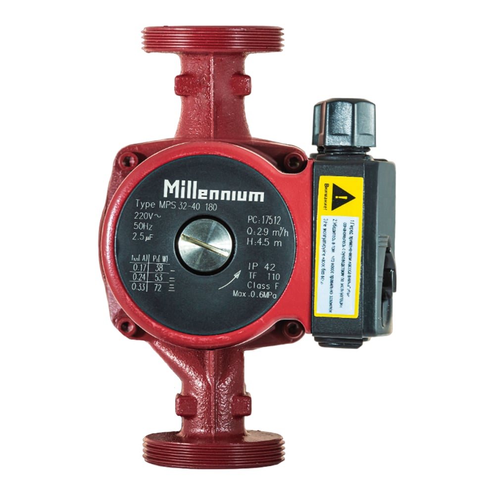 Насос циркуляционный Millennium 180 мм, с соединительными гайками MPS ...