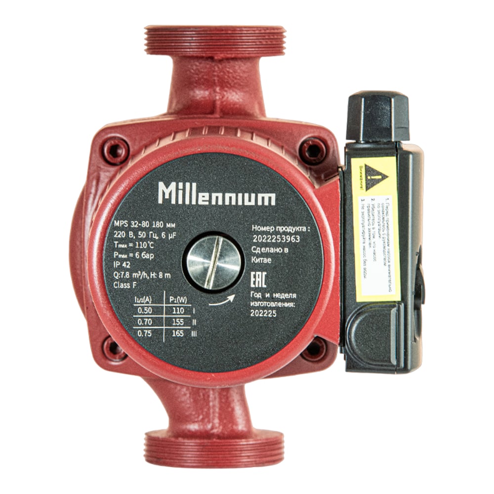 Насос циркуляционный Millennium 180 мм, с соединительными гайками MPS ...