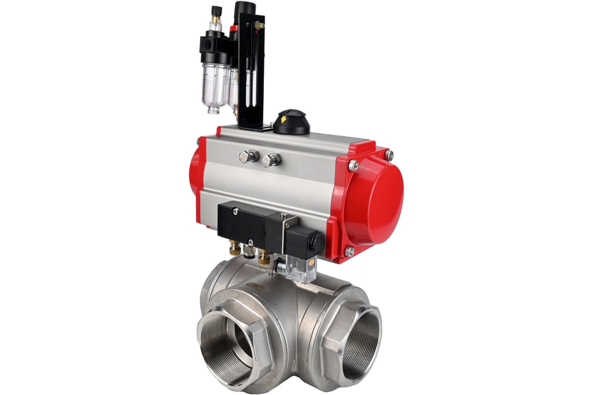 Шаровой кран DN.ru RP.SS316.200.MM.010 ISO L-тип Ду10 Ру63 привод ...