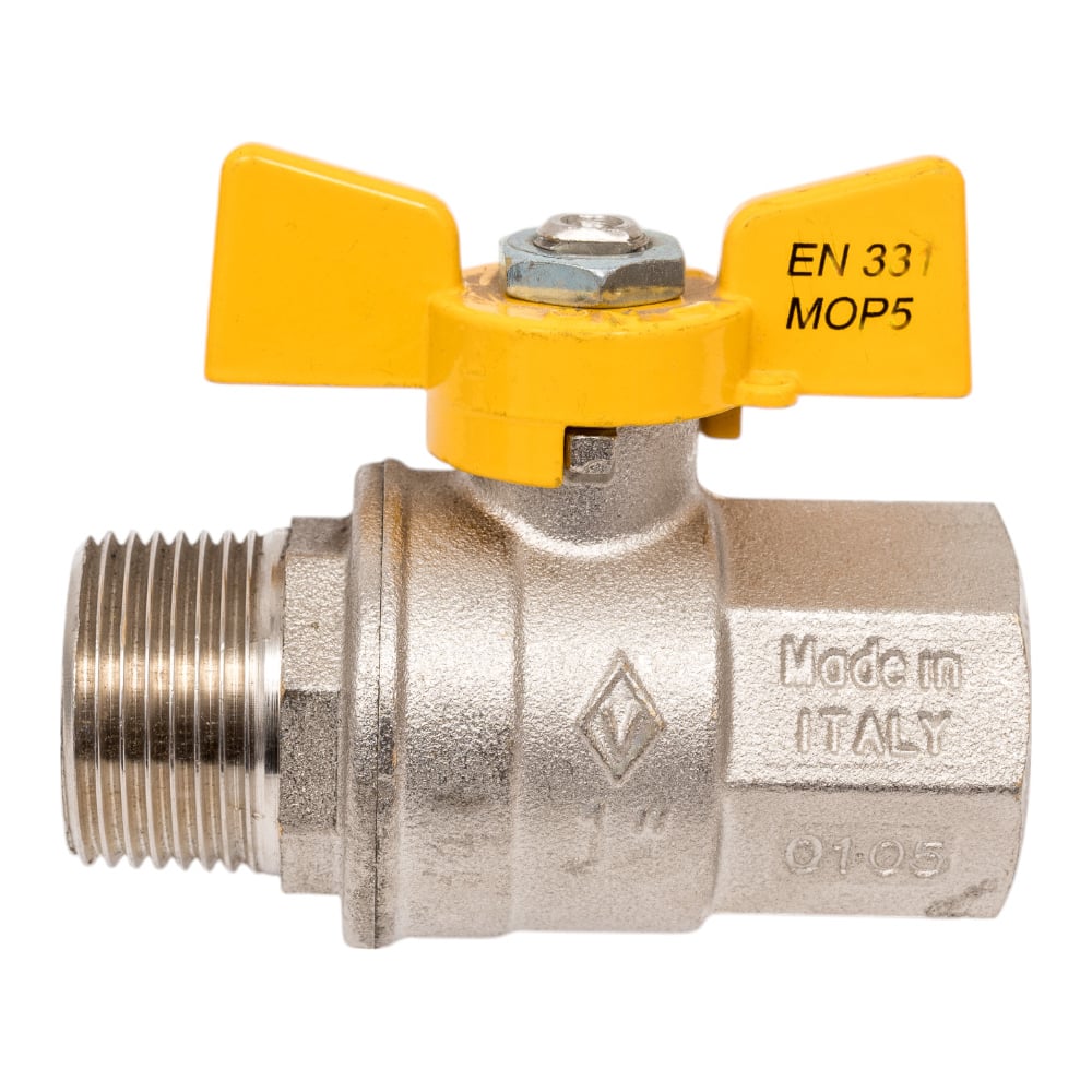 Kран шаровой для газа Bugatti EN331 Rp1"x R1" DN25 MOP5 арт.457 ...
