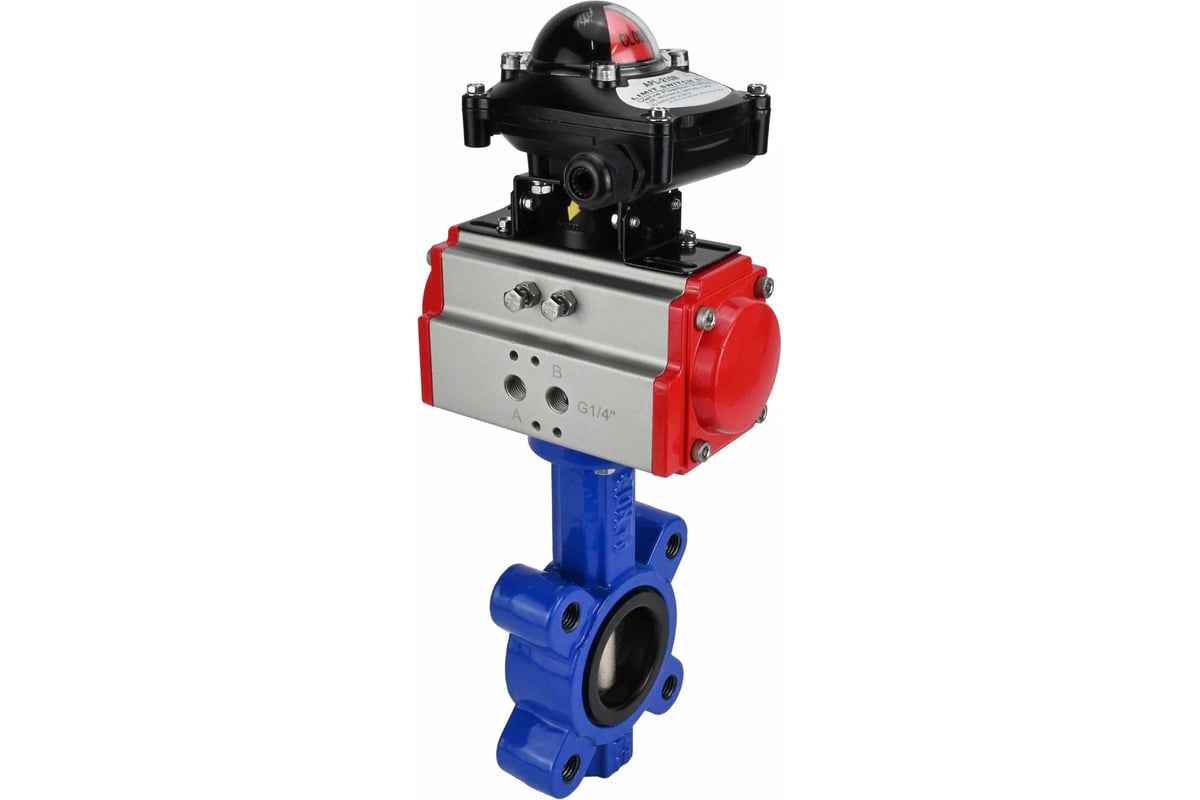 Затвор DN.ru QT450-QT450-EPDM-2W-Fb-H Ду50 Ру16 LUG пневмопривод, БКВ ...