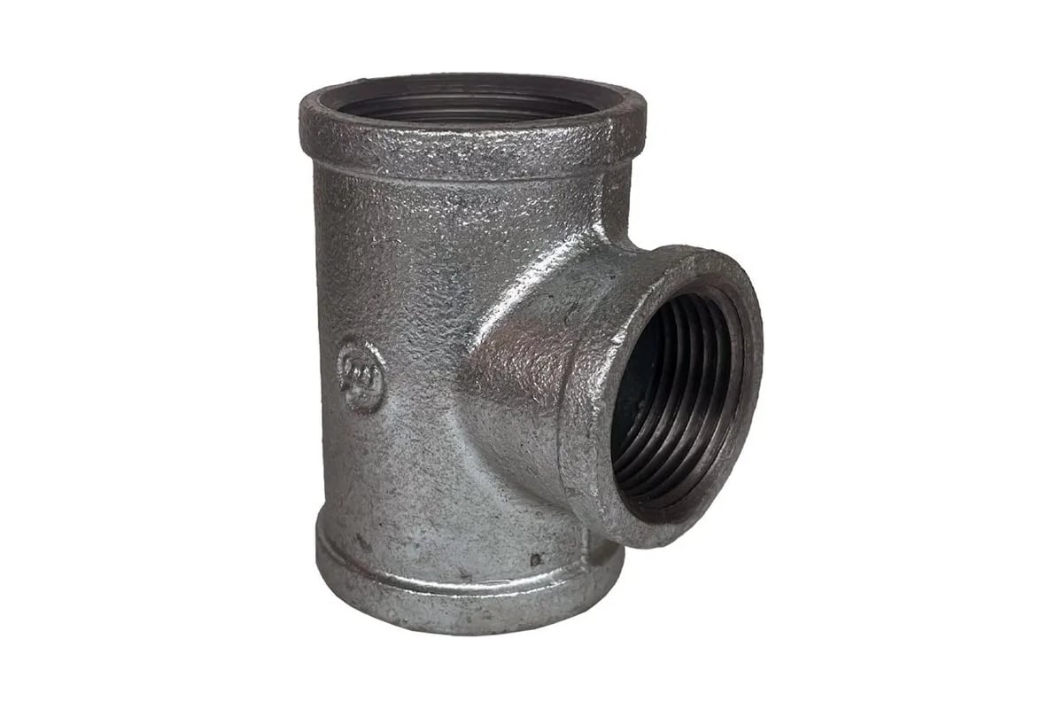 Тройник переходной Fittex PLUS Ду40x32,чугун оцинкованный, 1 1/2"х1 1/4", м/м 127-3662 ...
