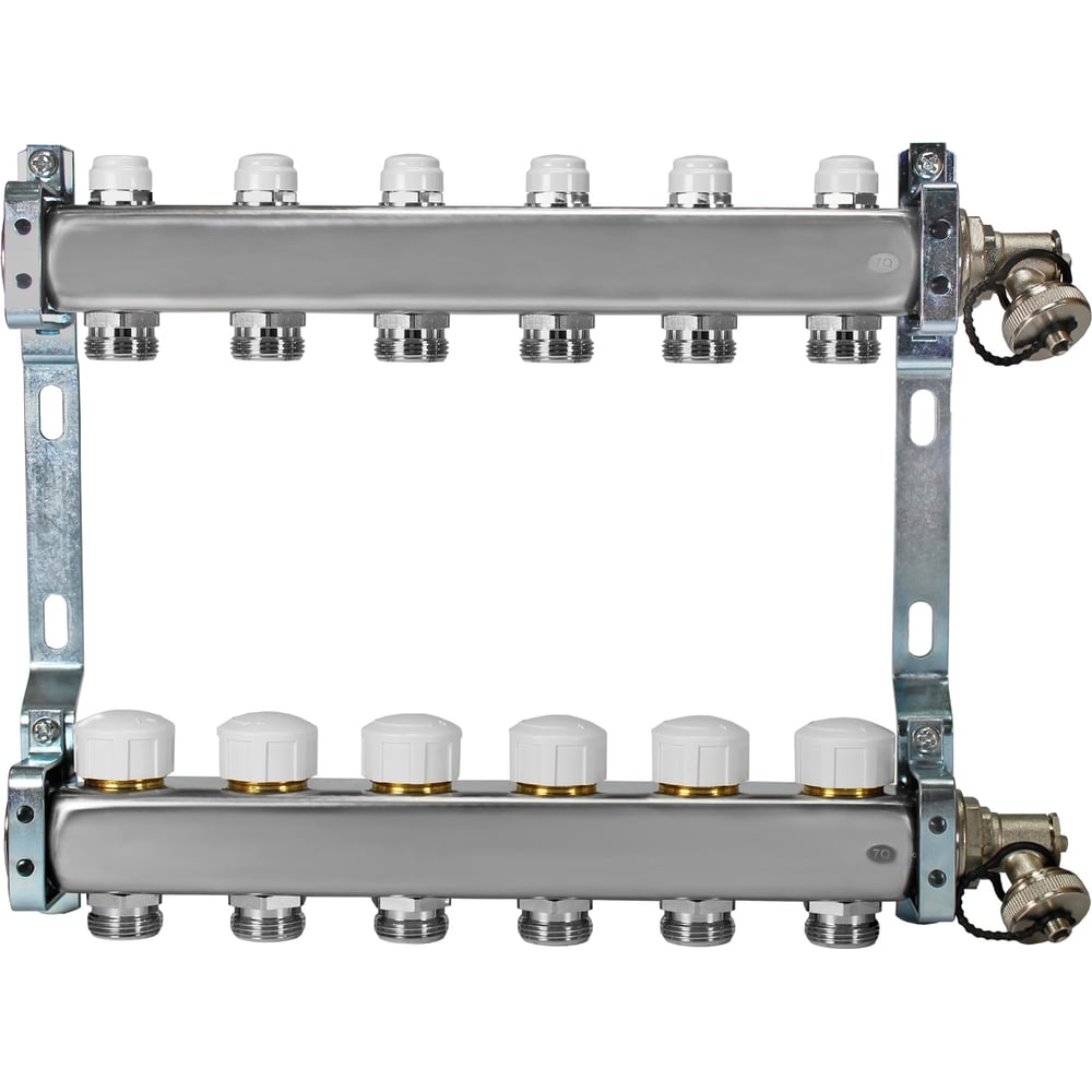 Коллекторная группа из нержавеющей стали COLSYS 805R 6 выходов, с отсечными, термостатическими и ...