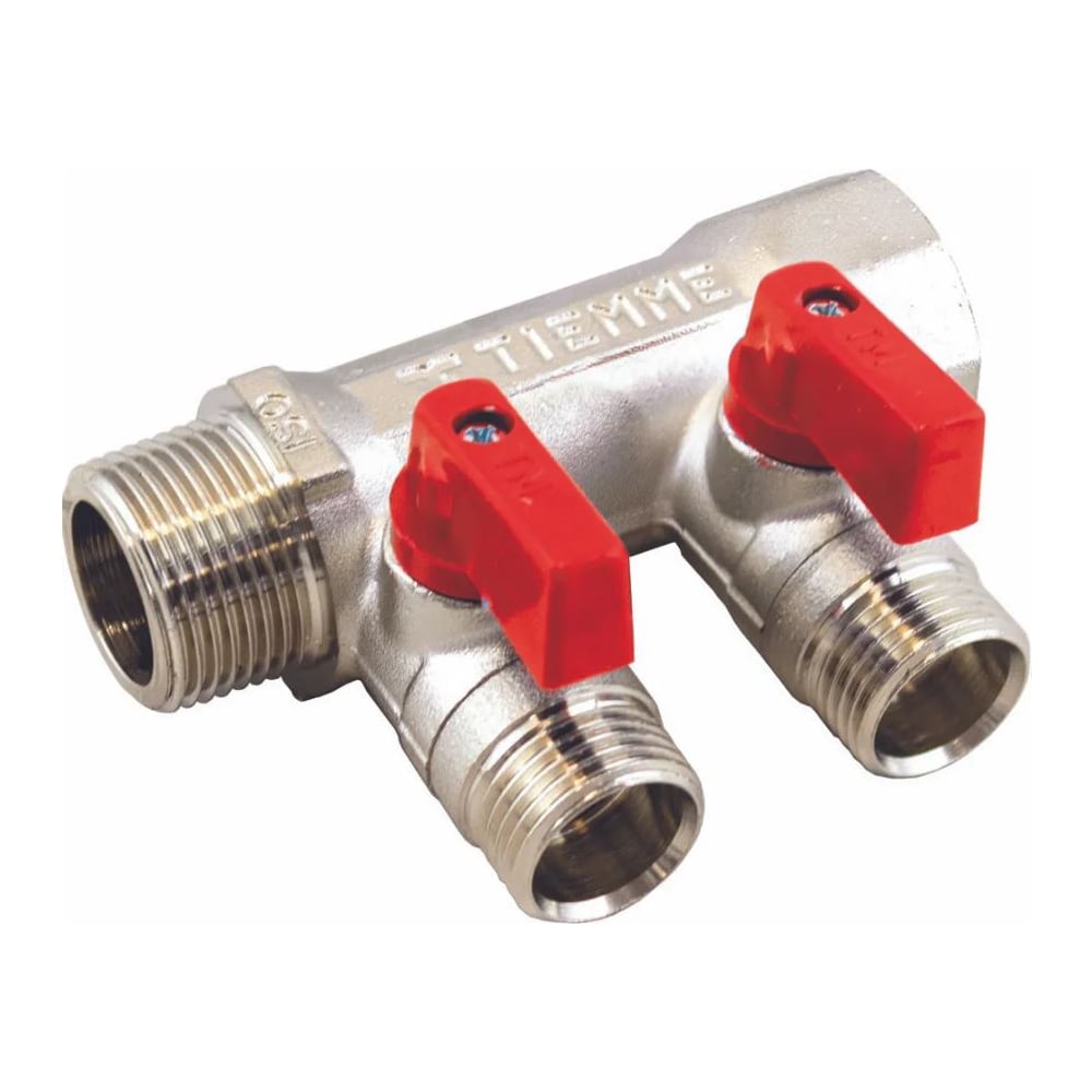 Коллектор с шаровыми кранами Tiemme арт.1822REDN 3/4" T2-1/2"x16 (кр ...