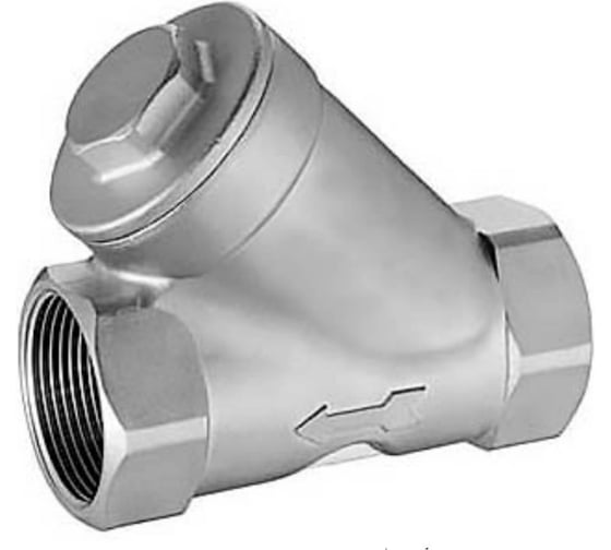 Клапан обратный пружинный DN.ru 316-316-PTFE-T Ду25, Ру40, Y-образный ...