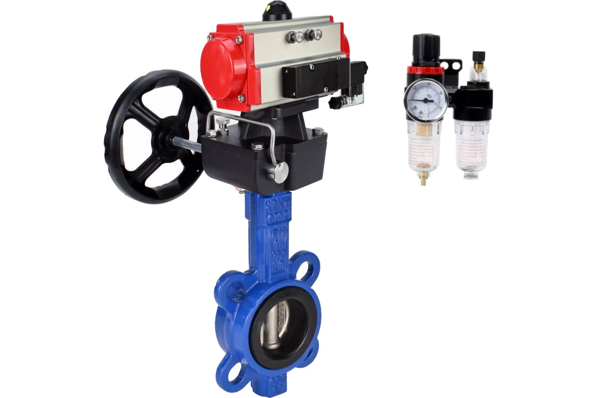 Затвор DN.ru BV-16 Ду125 Ру16 пневмопривод, пневмораспределитель ...