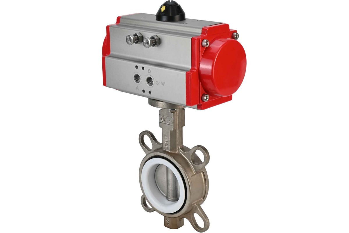 Затвор DN.ru 316L-316L-PTFE Ду40 Ру16 с пневмоприводом D050-01695 ...