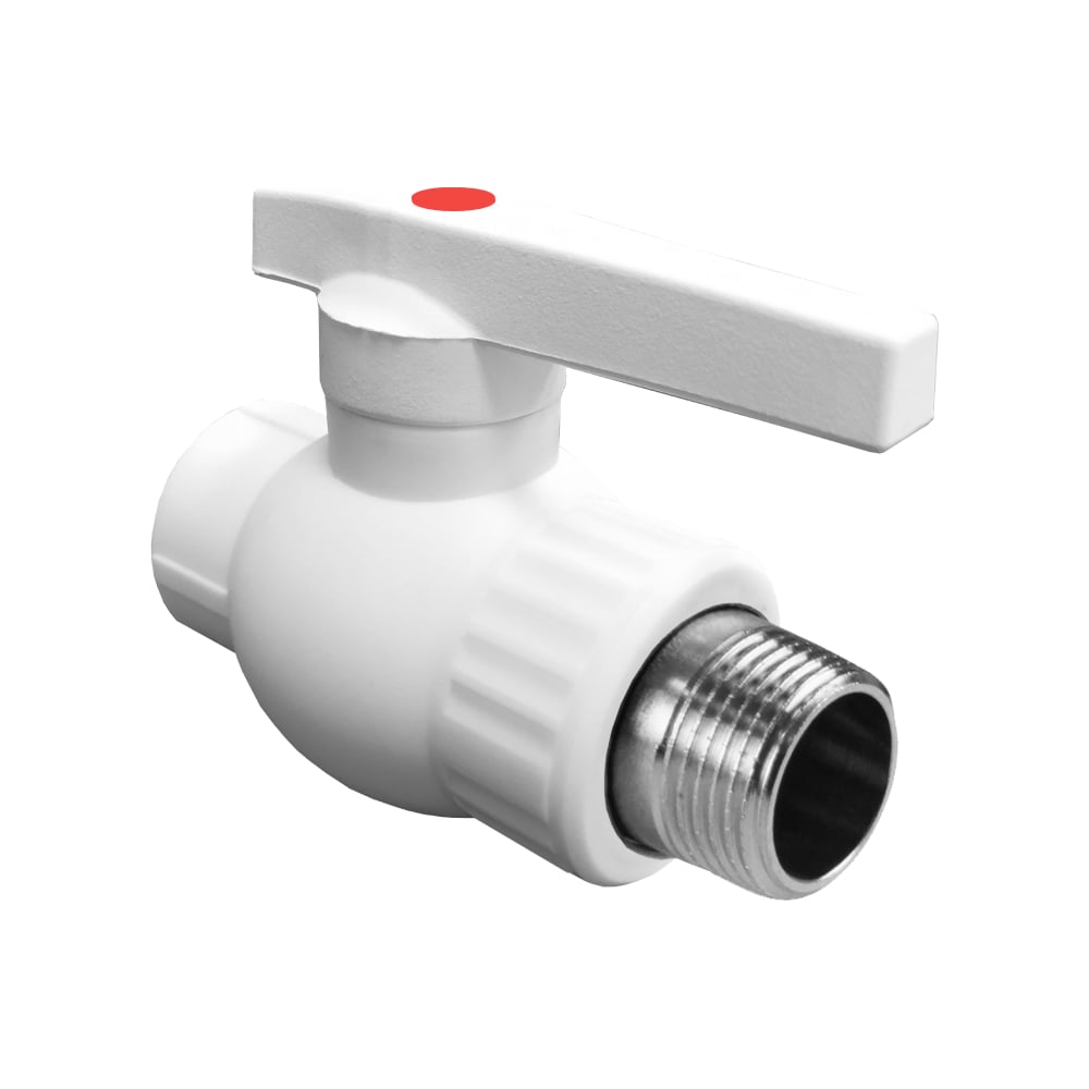 Кран шаровой комбинированный Valfex НР 25x3/4 (40/10) белый ВАЛФ-РУС 10144225 - выгодная цена ...