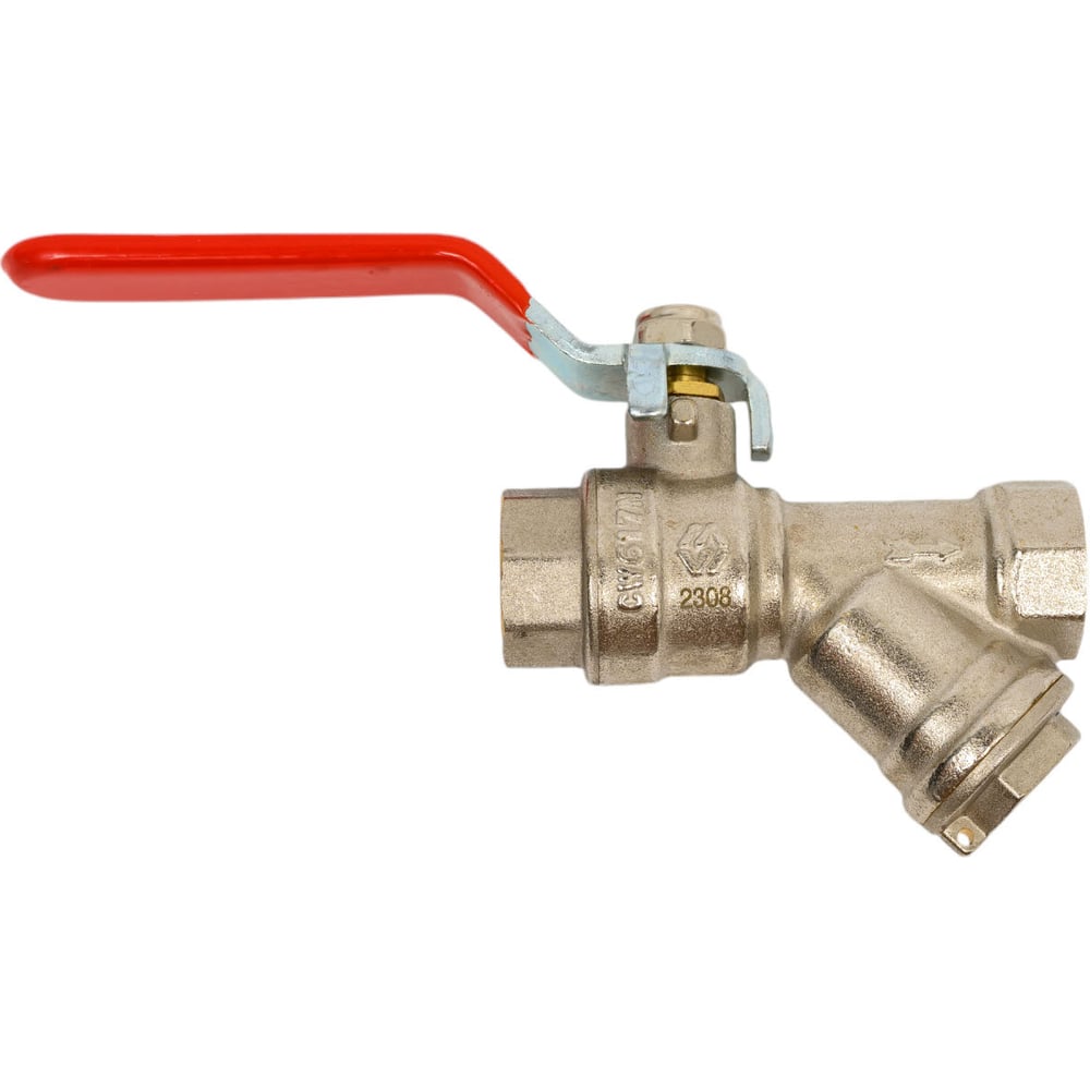 Шаровой кран MVI полнопроходной, с фильтром 1/2" внутренняя-внутренняя ...