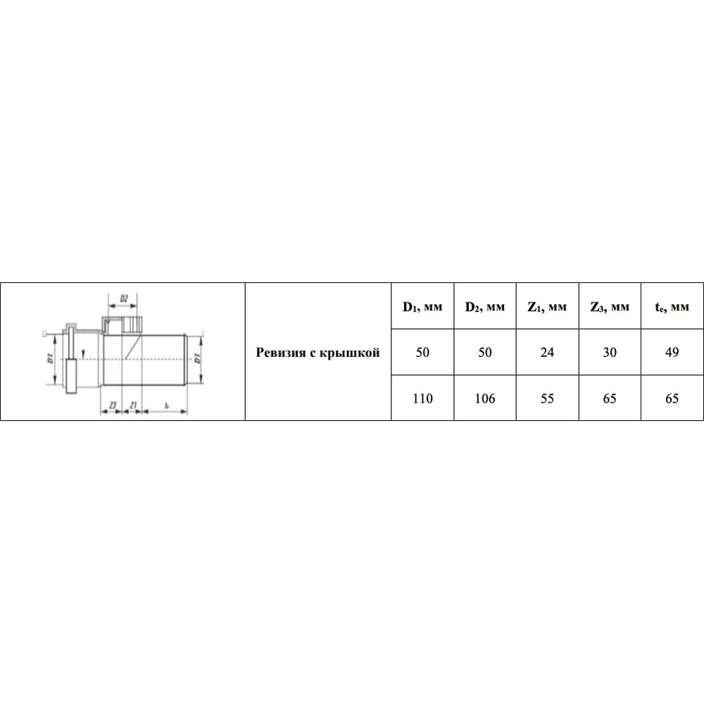 Ревизия с крышкой VALFEX D50 мм, внутренняя канализация 20103050 - выгодная цена, отзывы ...