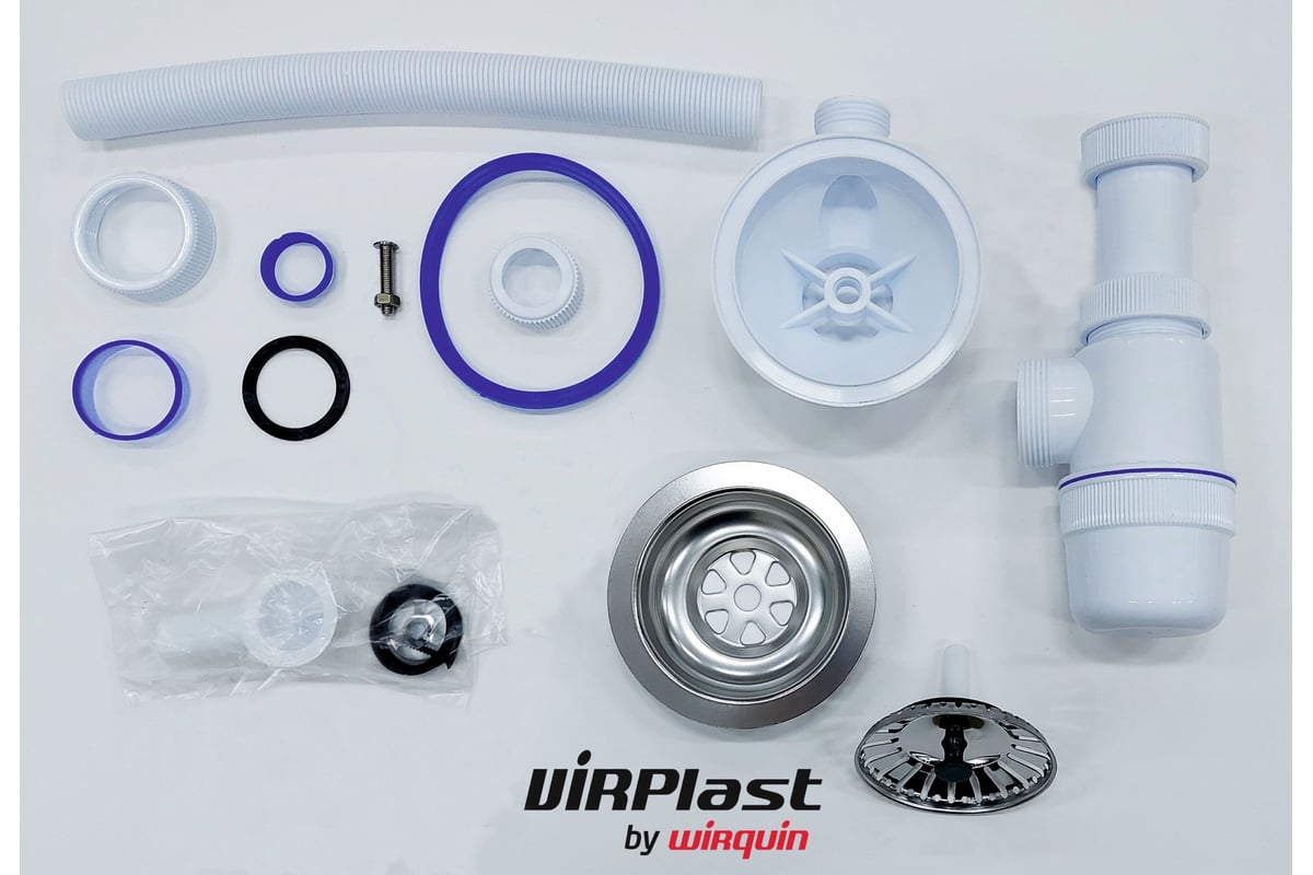 Сифон для раковины с выпуском и гибким соединением VIRPLAST 30987145 ...