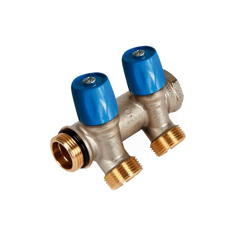 Коллектор HENCO VBS с синими вентилями, 3/4"НР под евроконус, 3/4 ...