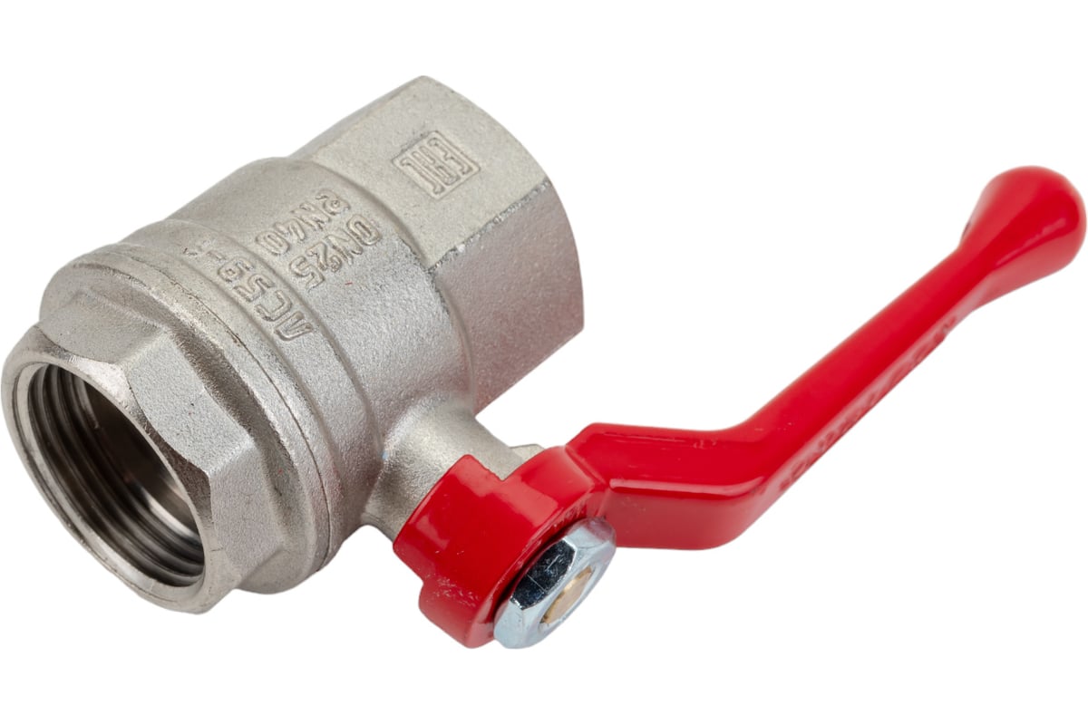 Шаровой кран для воды Valfex PREMIUM латунный 1" ВР/ВР рычаг, никелированный 11Б27фт1М VF.214 ...