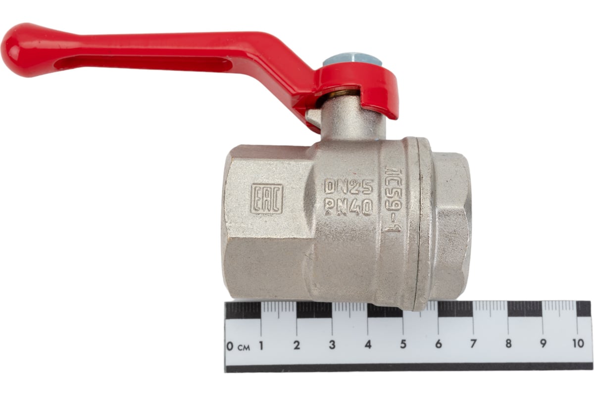 Шаровой кран для воды Valfex PREMIUM латунный 1" ВР/ВР рычаг, никелированный 11Б27фт1М VF.214 ...