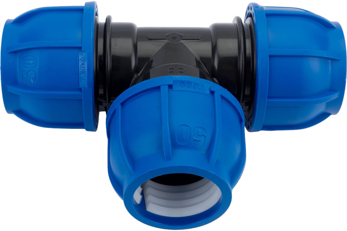 Компрессионный тройник TEBO ПНД 50x50x50 T-ПНД.Тр.0.50-50-50.CN ...