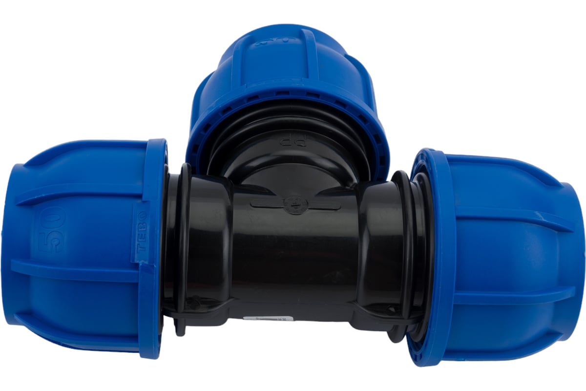 Компрессионный тройник TEBO ПНД 50x50x50 T-ПНД.Тр.0.50-50-50.CN ...