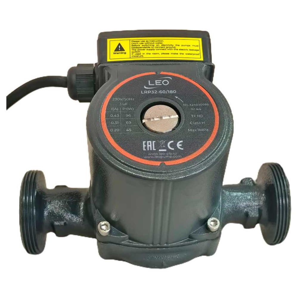 Циркуляционный насос LEO LRP 32-60/180, 45/69/96 Вт, 220В, Q 32/47/66 лмин, Hmax 2,8/4,5/5,5 м ...
