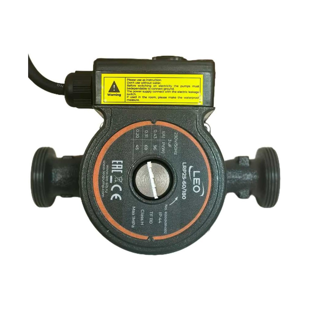 Циркуляционный насос LEO LRP 25-60/180, 45/69/96 Вт, 220В, Q 32/47/66 лмин, Hmax 2.8/4.5/5.5 м ...