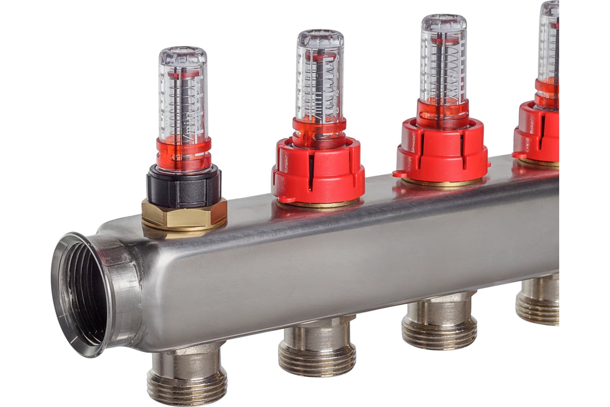 Коллектор COLSYS p884 10 выходов с расходомерами, воздухоотводчиком и дренажным шаровым краном ...