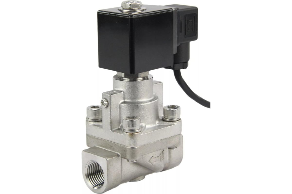 Электромагнитный клапан DN.ru V2W-901P-NC Ду32 Ру6-80 НЗ PTFE 24В DC ...