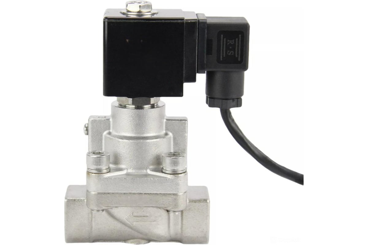 Электромагнитный клапан DN.ru V2W-901P-NC Ду32 Ру6-80 НЗ PTFE 24В DC ...