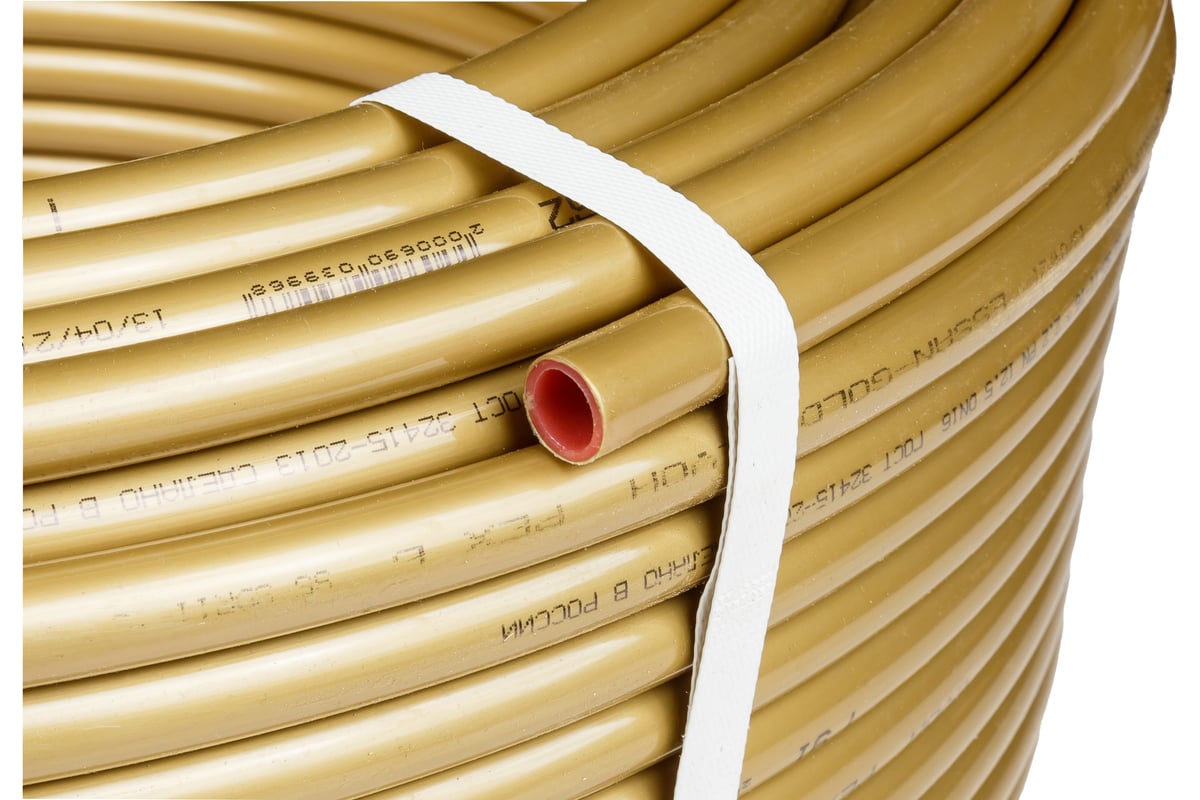 Труба из сшитого полиэтилена ESSAN СТ GOLD EVOH PEX-b 16x2.2, золотой ...