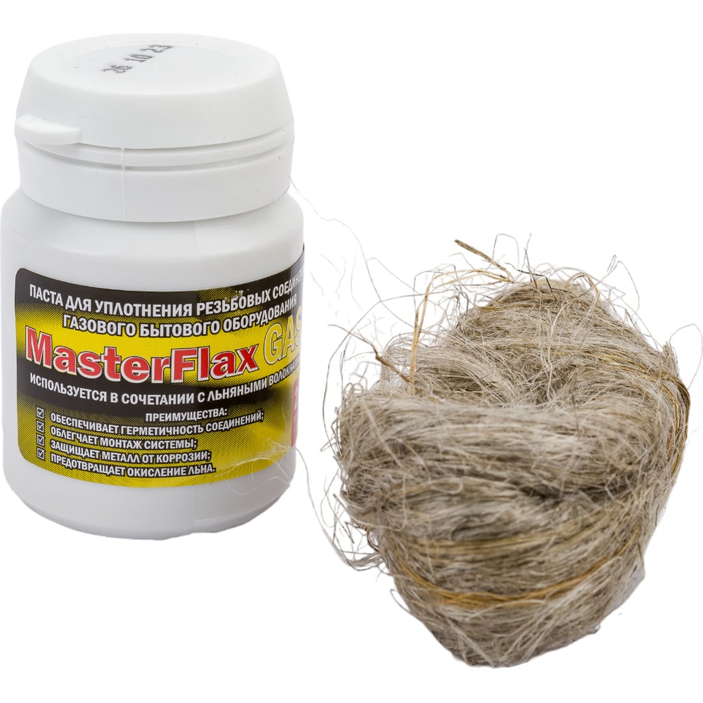 Комплект: уплотнительная паста 25 г + лен 7 г MasterProf газ ИС.130210 - выгодная цена, отзывы ...