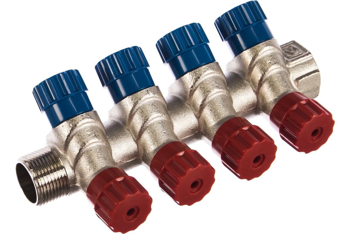 Коллектор с регулирующими вентилями 3/4х4 вых. 1/2 нар. Valtec VTc.560 ...