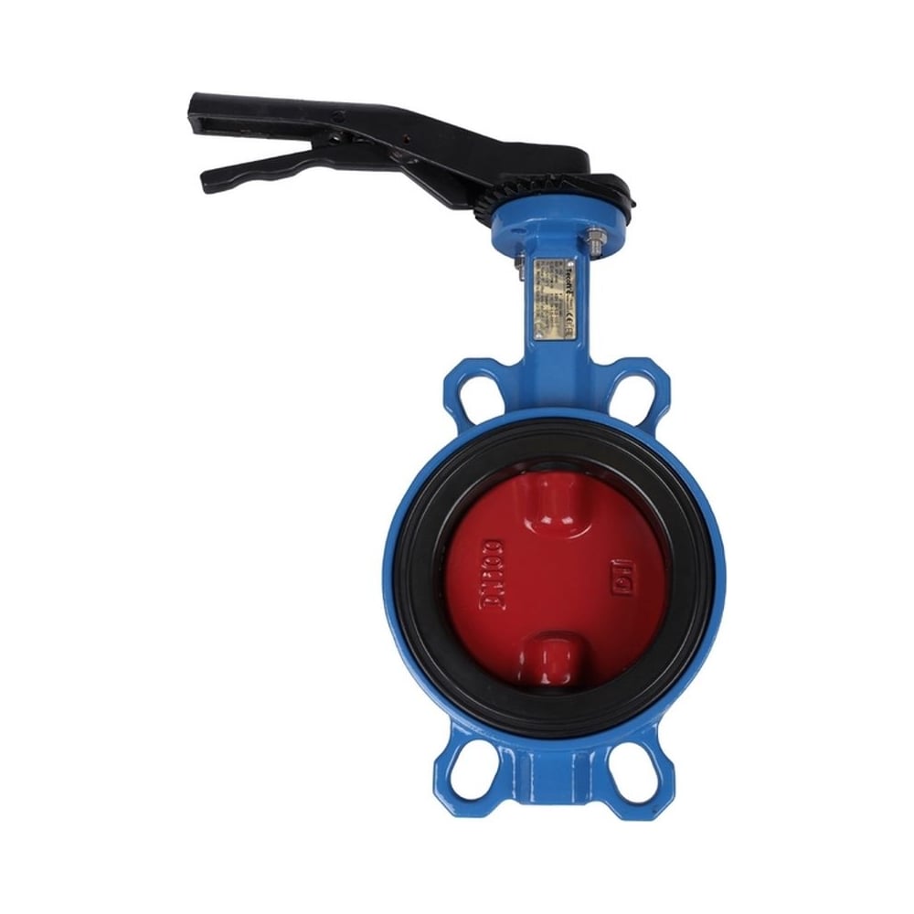 Дисковый затвор Tecofi поворотный межфланцевый tecfly с ручкой, корпус и диск ковкий чугун ...