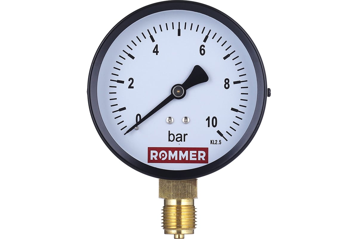 Манометр ROMMER радиальный корпус dn 50 мм 1/4" , 0...10 бар, кл.2.5 ...