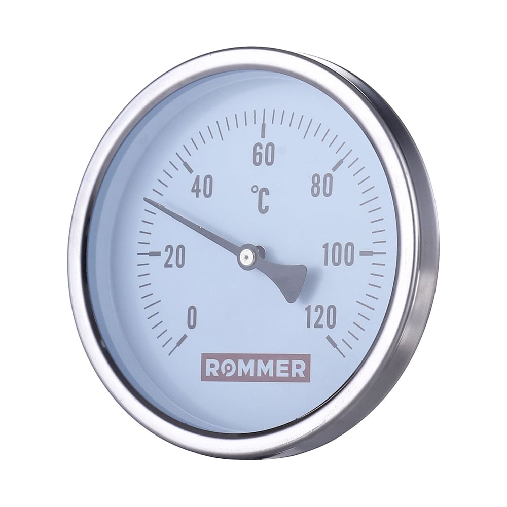 Термометр ROMMER биметаллический с погружной гильзой, корпус dn 63 мм ...
