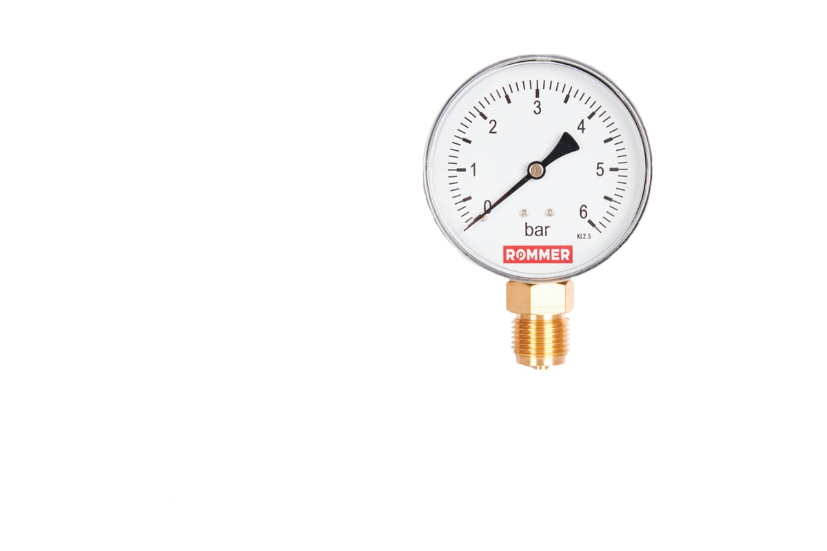 Манометр ROMMER радиальный корпус dn 80 мм 1/2" , 0...6 бар, кл.2.5 rim ...