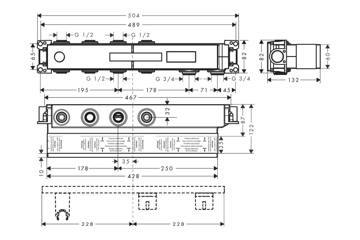 Скрытая часть HANSGROHE RainSelect для термостатического смесителя ...