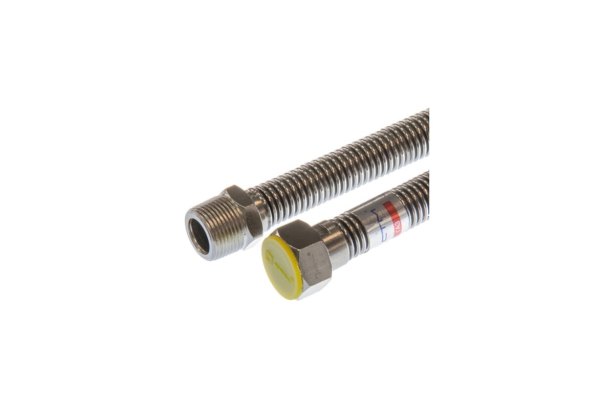 Подводка для газа СТМ ГАЗ сильфонная, 1/2", гайка-штуцер, 80 см ...