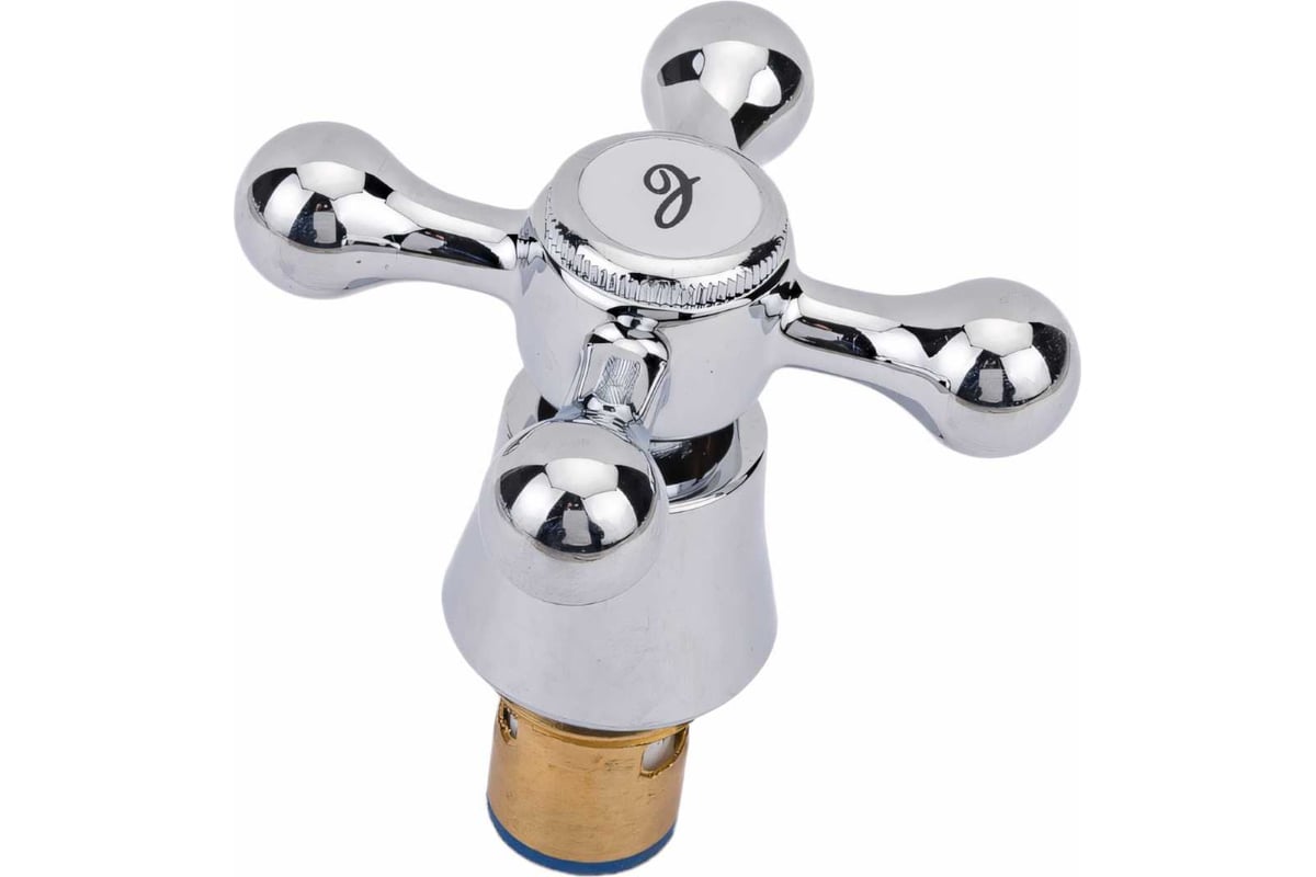 Кран-букса LEDEME 1/2, керамика, 20 шлицов, угол поворота 90°, с маховиком крест LH08 114080 ...